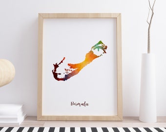Bermuda Map Print Poster - Etsy