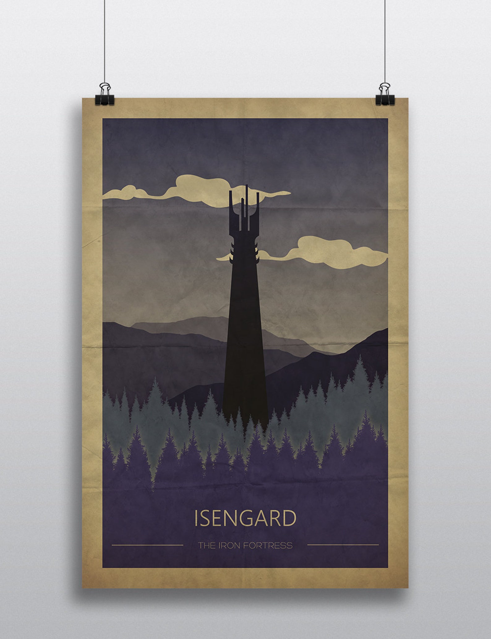 Lord of the Rings Poster Isengard Poster Iron Fortress Wall - Etsy