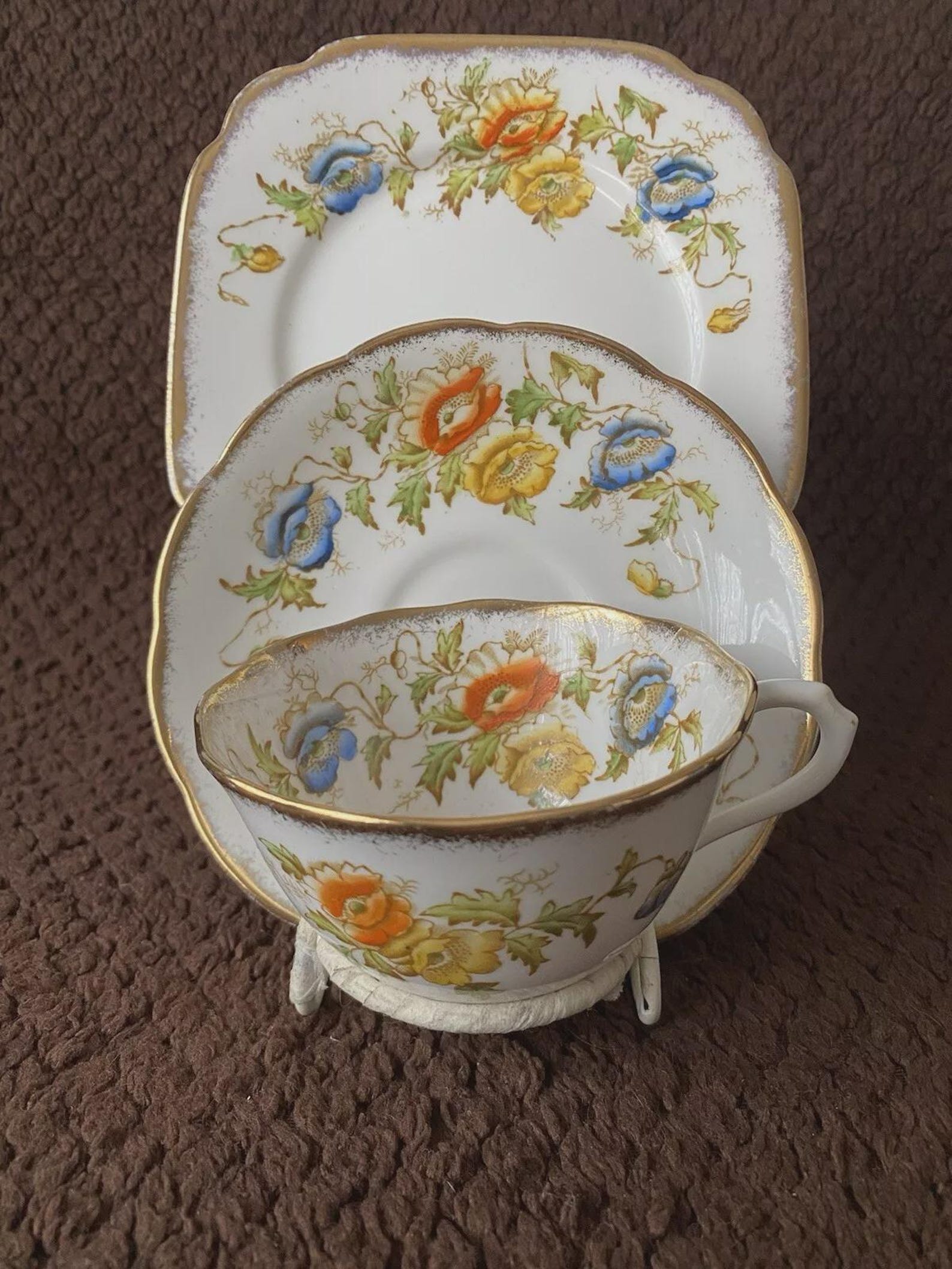 An Antique Royal Albert Crown China Trio in Pattern 7729 - C 1927-1935 ...