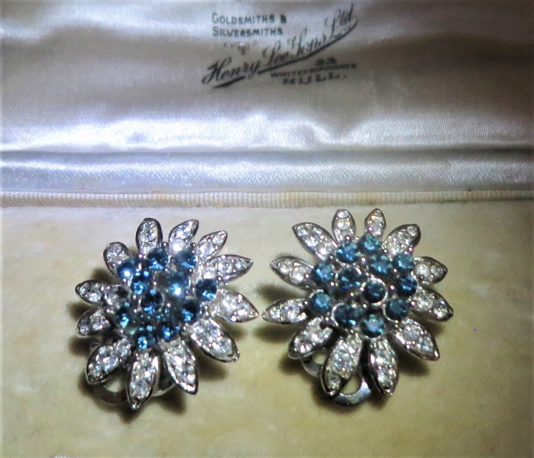 A Pair of Pretty Vintage Attwood & Sawyer Paste Stone Clip on Earrings ...