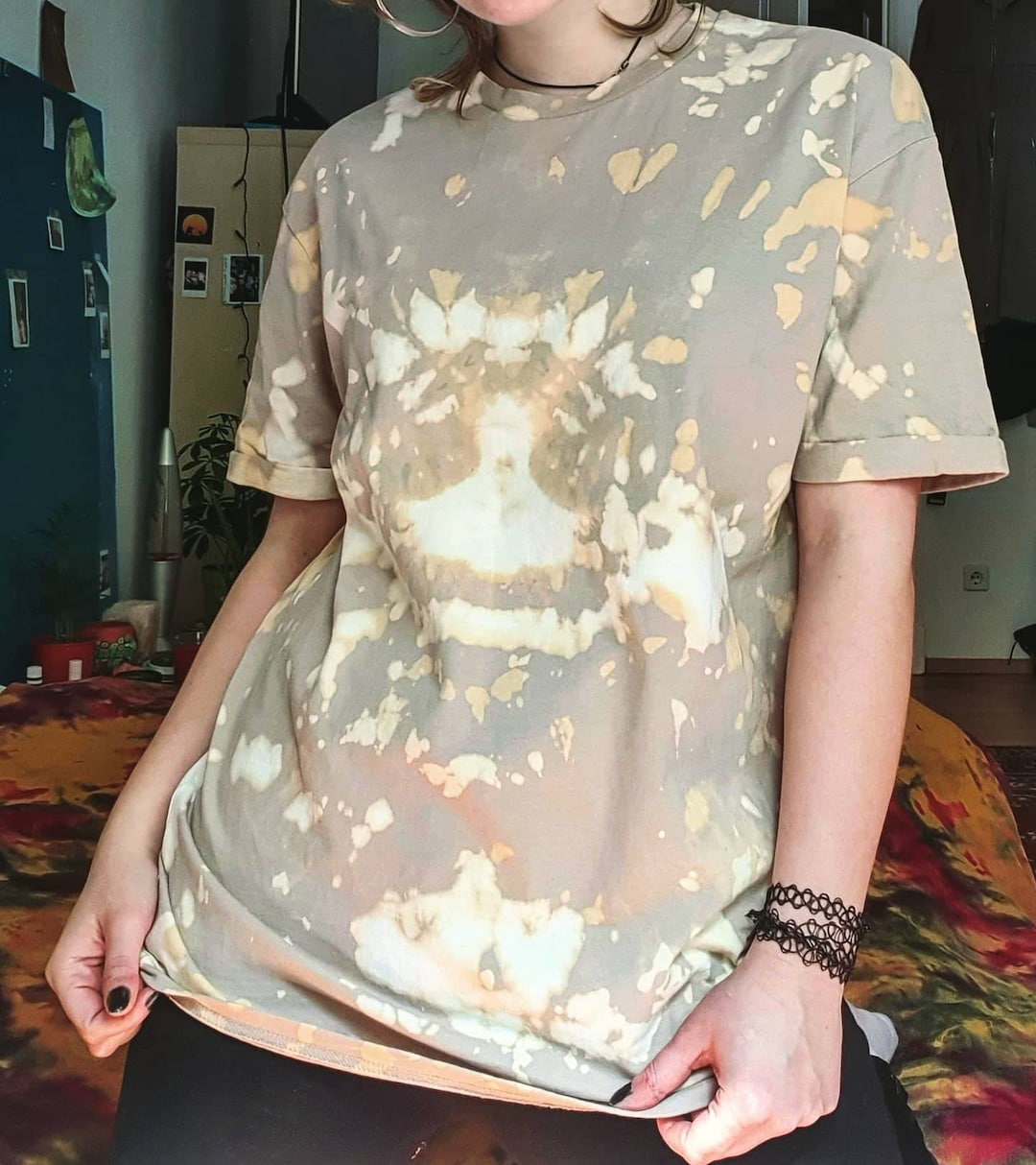 Bleach-dye, Desert Style T-shirt s/meter Bleached/tiedye/psychedelic ...