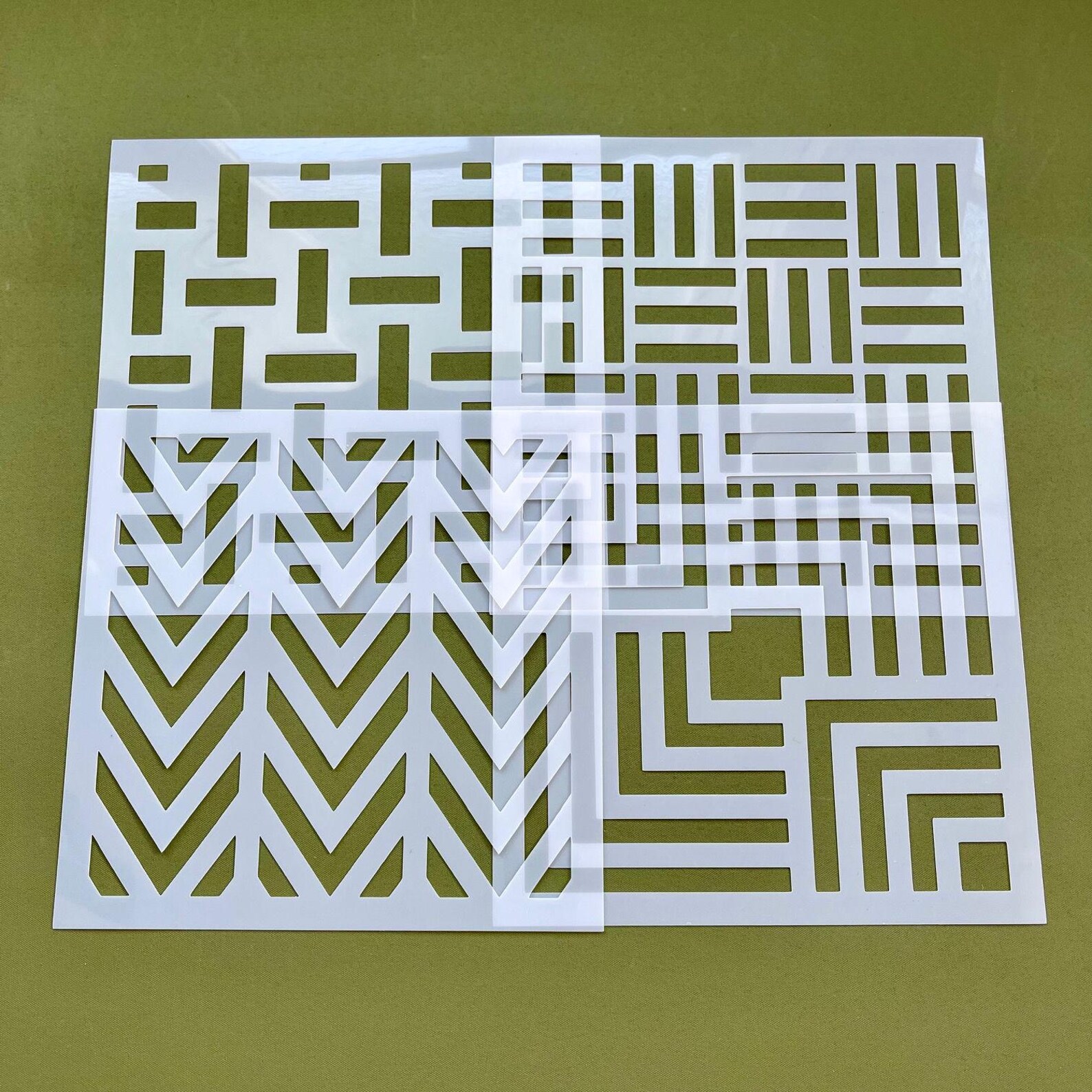 Bundled Set of 4 Geometric Pattern Stencils, Choose Size - Etsy