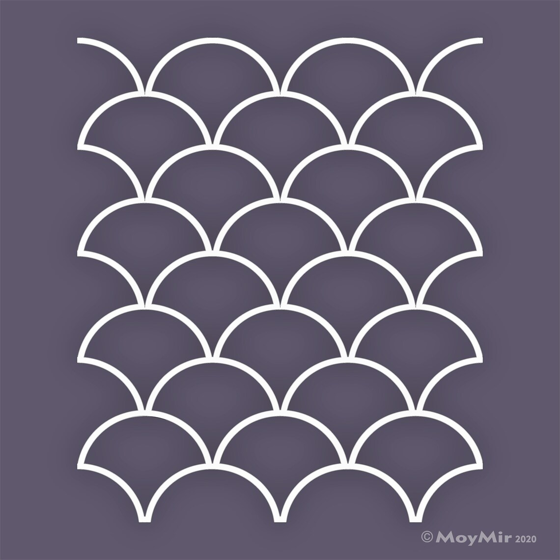 Geometric Scallop Design 4 2 Sizes for Walls Floors | Etsy