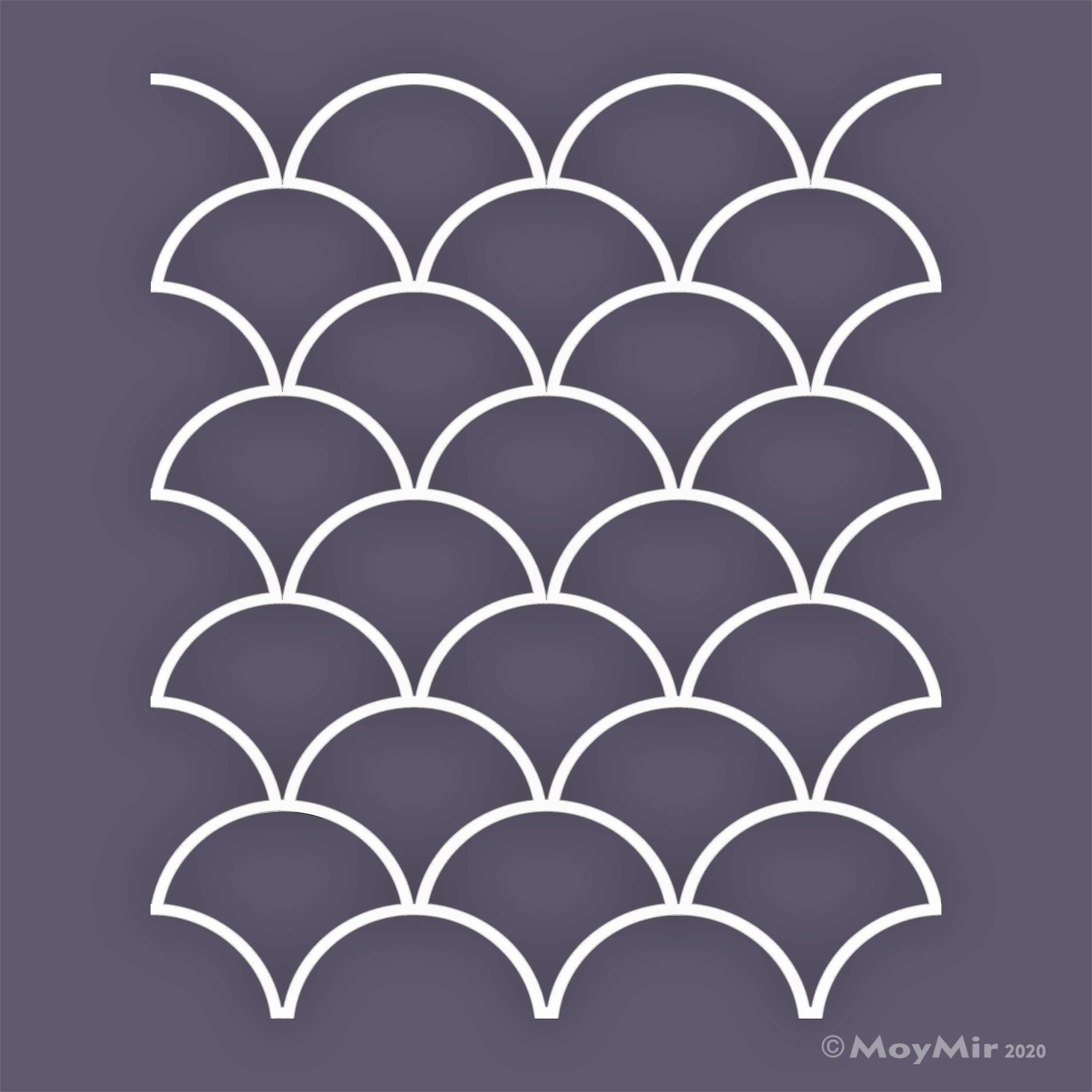 Geometric Scallop Design 4 2 Sizes for Walls Floors | Etsy