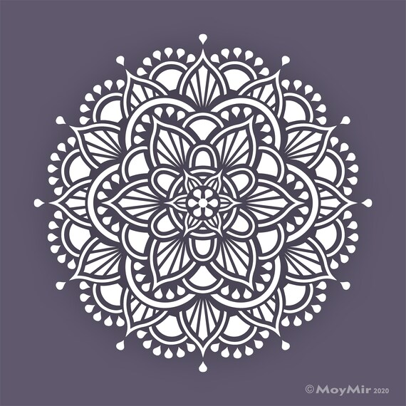 Mandala Large Stencil Choose Size Whole or Half Design 23 - Etsy