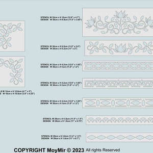 Faux Bone Inlay Indian Furniture Stencils, Set of 9 - Etsy