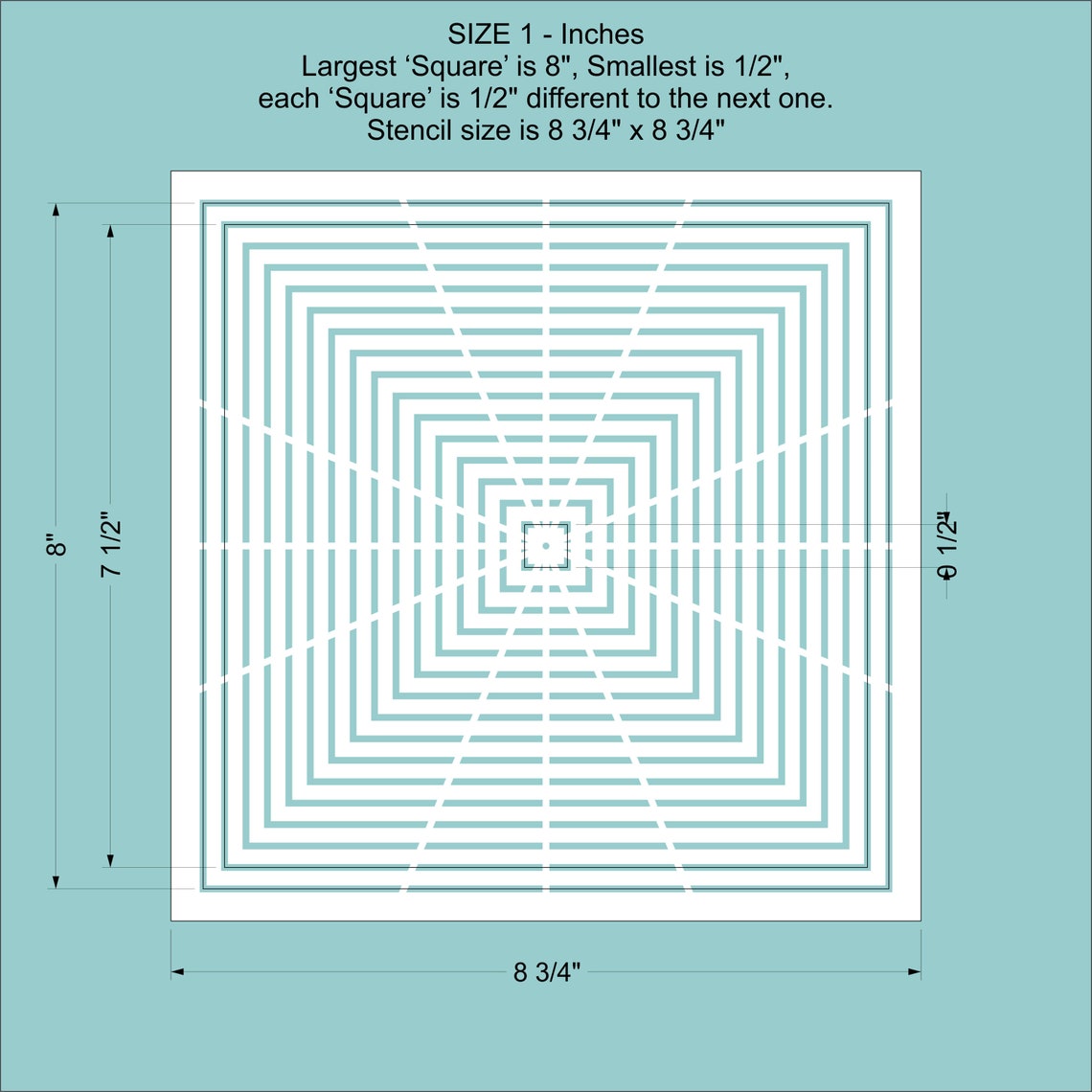 Square Art, Craft, Quilting Template Ruler, Choose Size and Unit - Etsy