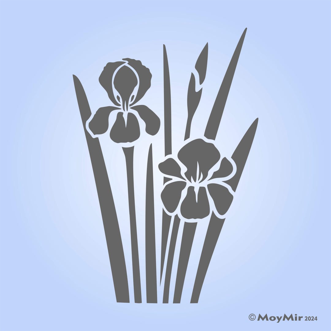 Iris Flower Stencil , 3 Sizes - Etsy