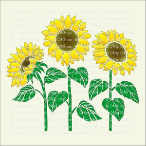 Sunflower Design Stencil - Available in 2 Sizes for DIY Crafts and Home ...