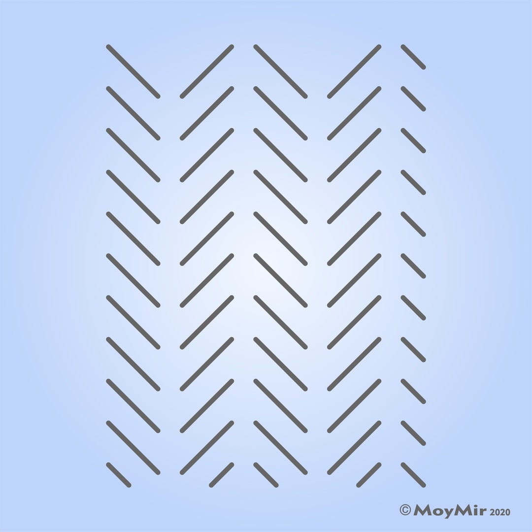 Herringbone Design Stencil for Walls Fabric & Crafts, Repeating Pattern ...