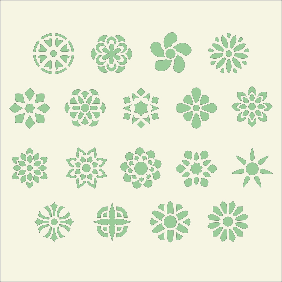 Mini Mandala and Flower Pattern Stencils SET OF 18 Small - Etsy