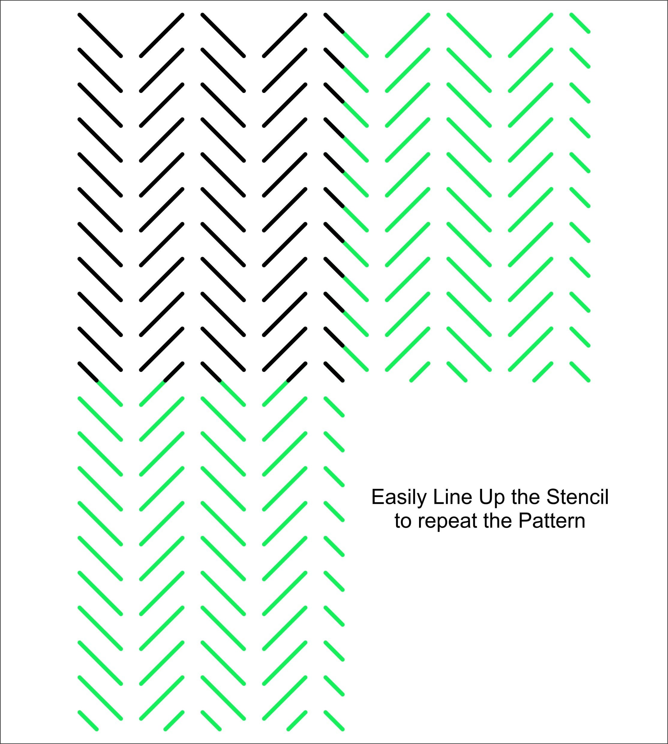 Herringbone Design Stencil for Walls Fabric & Crafts, Repeating Pattern ...