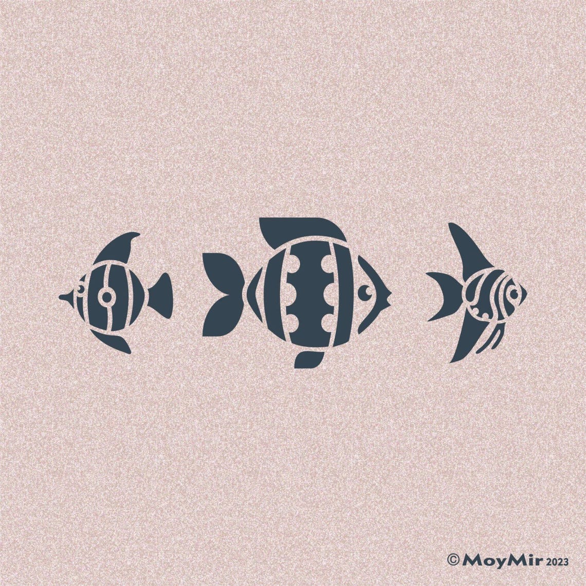 Fish Border Stencil, Easy Repeat, Choose Size - Etsy