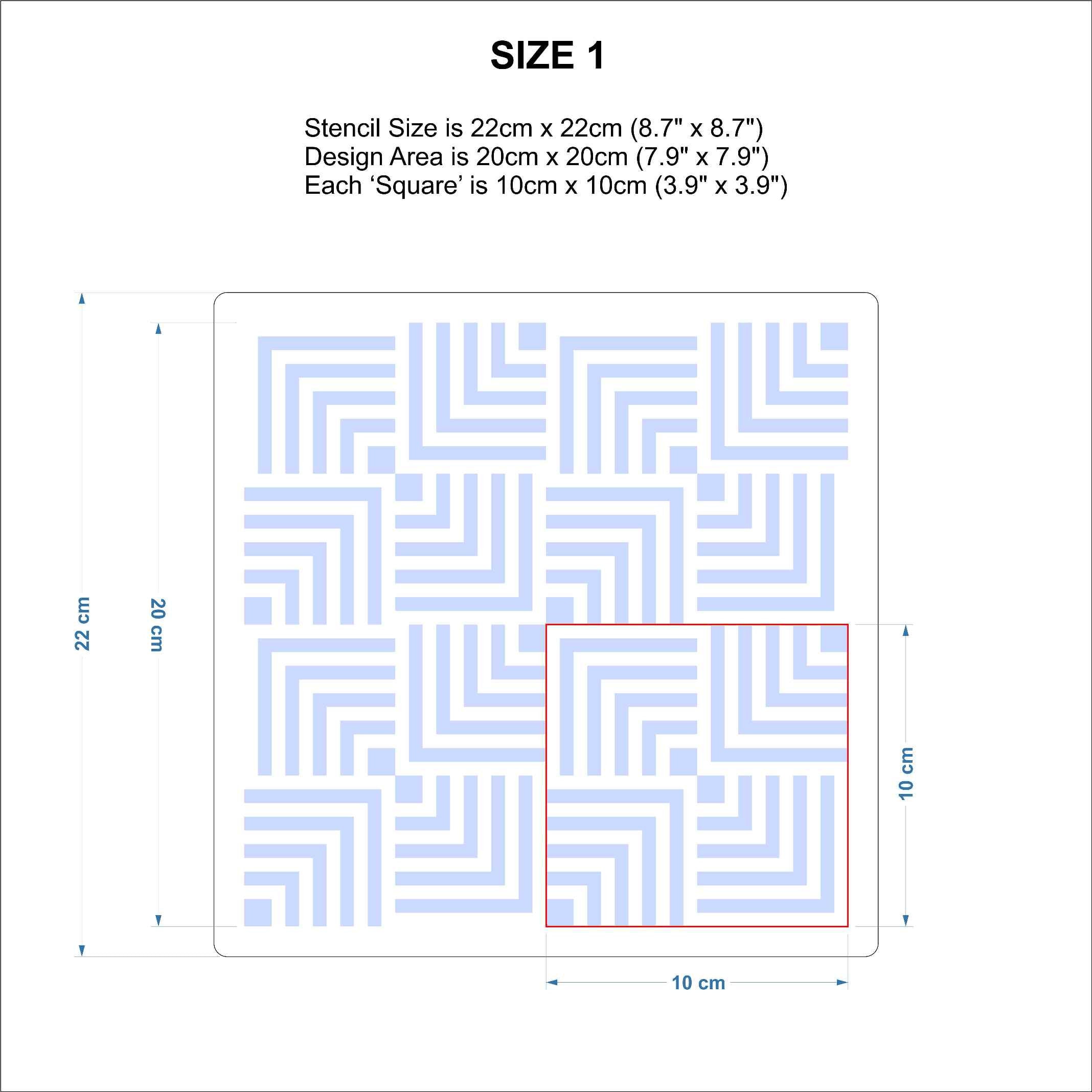 Geometric Square Pattern Stencils, Choose Size - Etsy