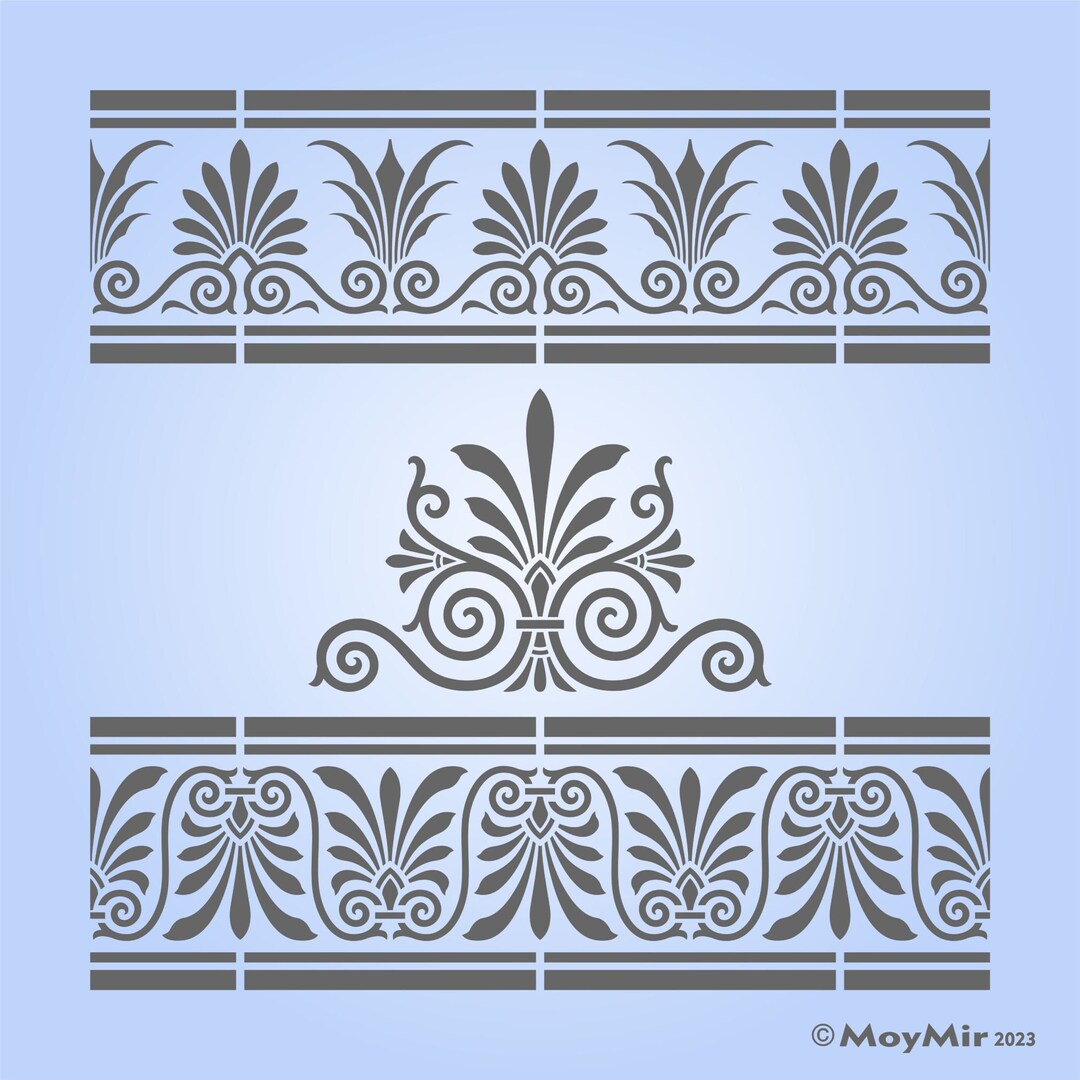 Greek Style Border & Centre Stencils, Set of 3 - Etsy