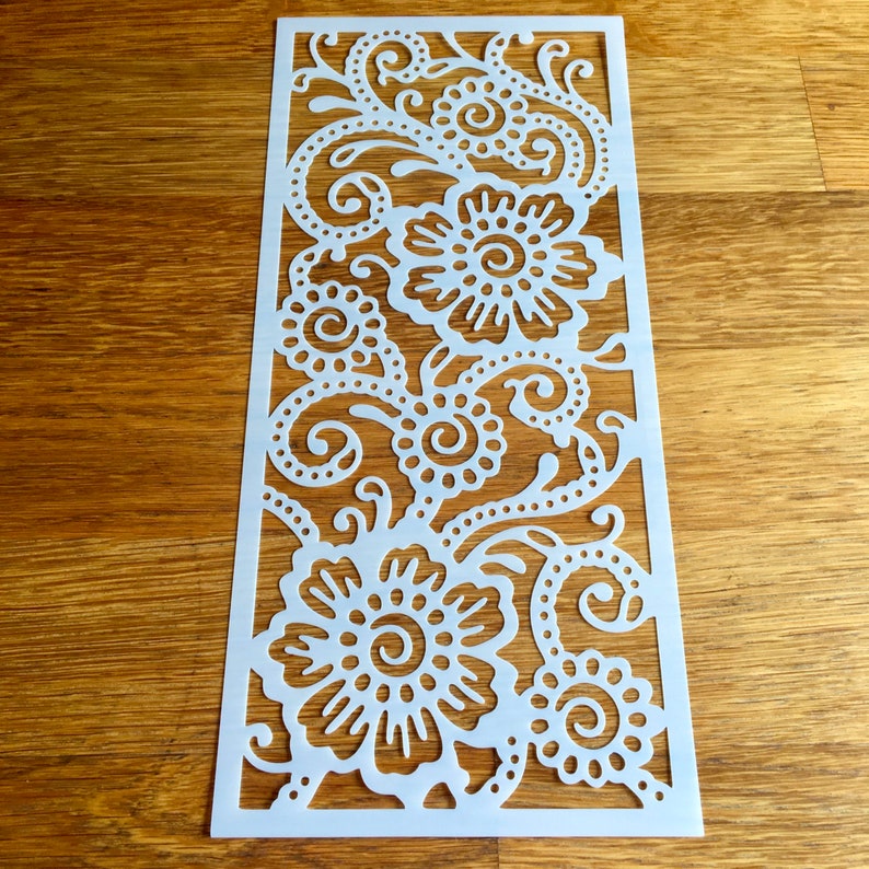 Flower Panel Rectangular Stencil for Arts and Crafts Wall - Etsy UK