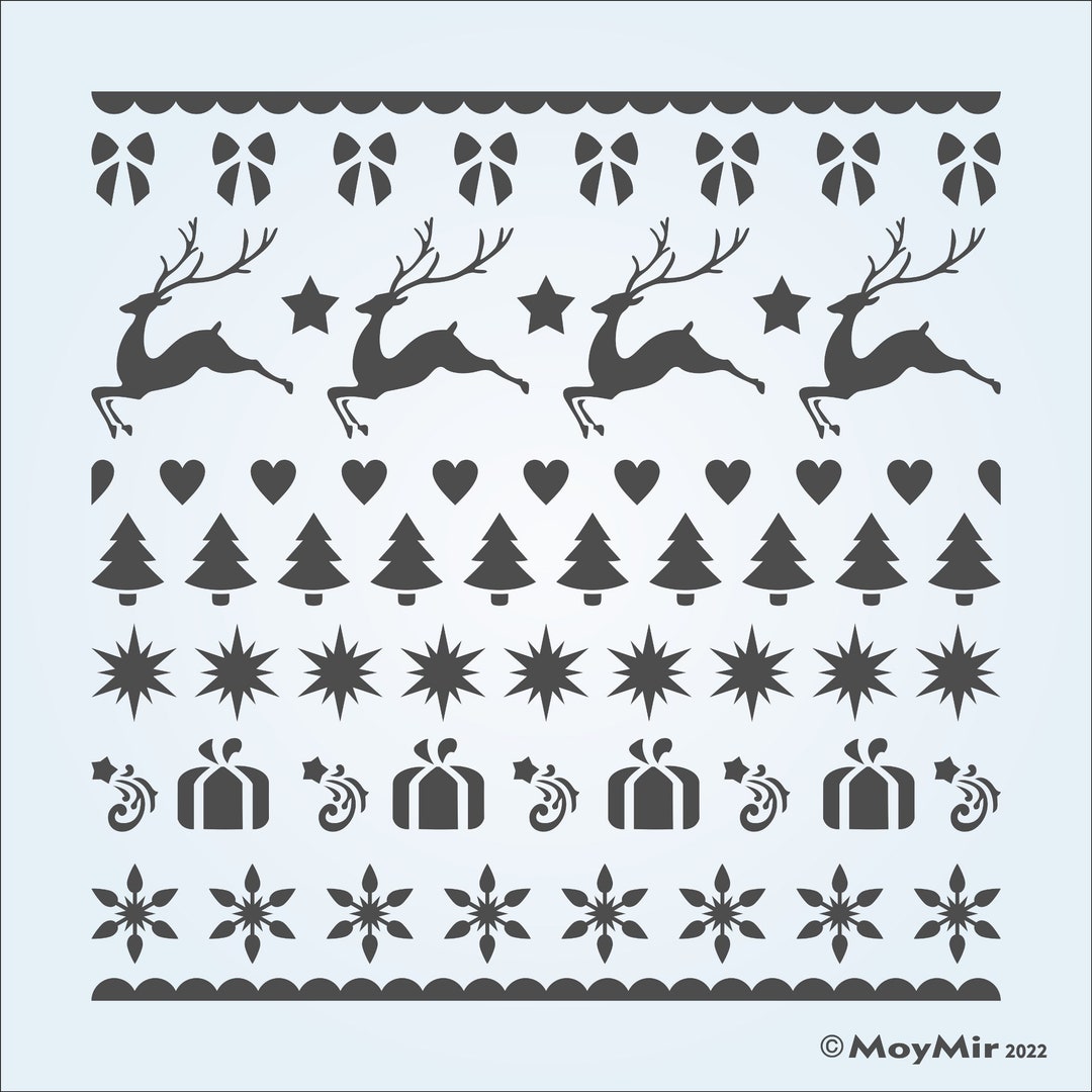 Christmas Stencil Set X 2 Decorations Cake Decorating - Etsy