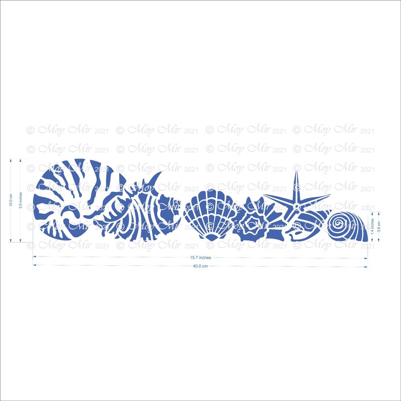 Decorative Seashell Border Edge Stencil - Etsy
