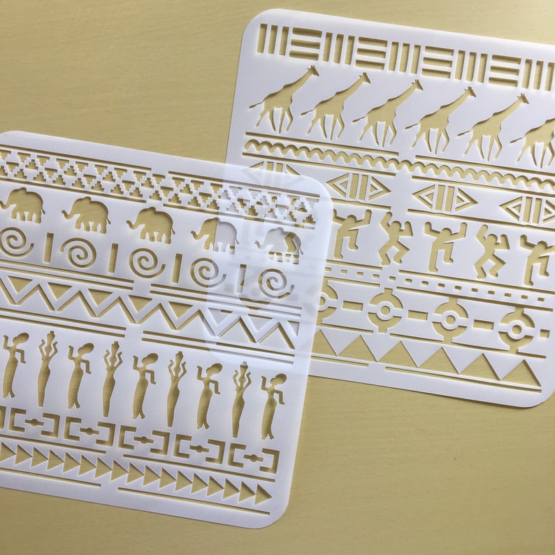 Tribal African Style Stencils X 2 for Crafts Art Tiles - Etsy