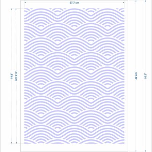 Geometric Wave Design Stencil for Walls Fabric & Crafts, Repeating ...