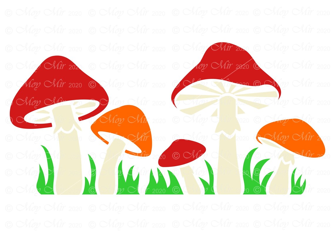 Mushroom Stencil Template A4 Etsy