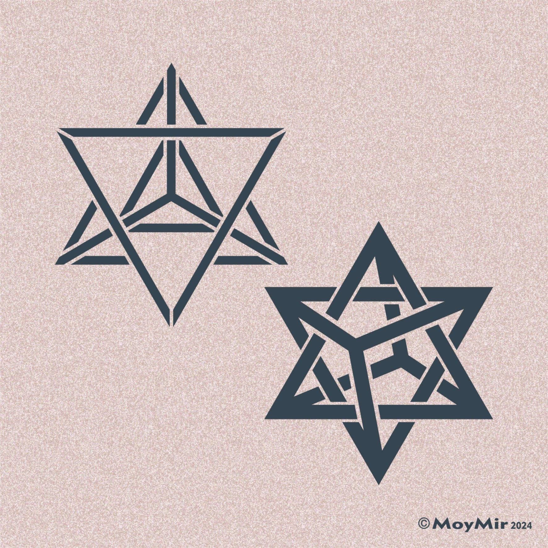 Sacred Geometry Stencil – Merkaba 2 Styles – 2D & 3D – Choose Size - Etsy