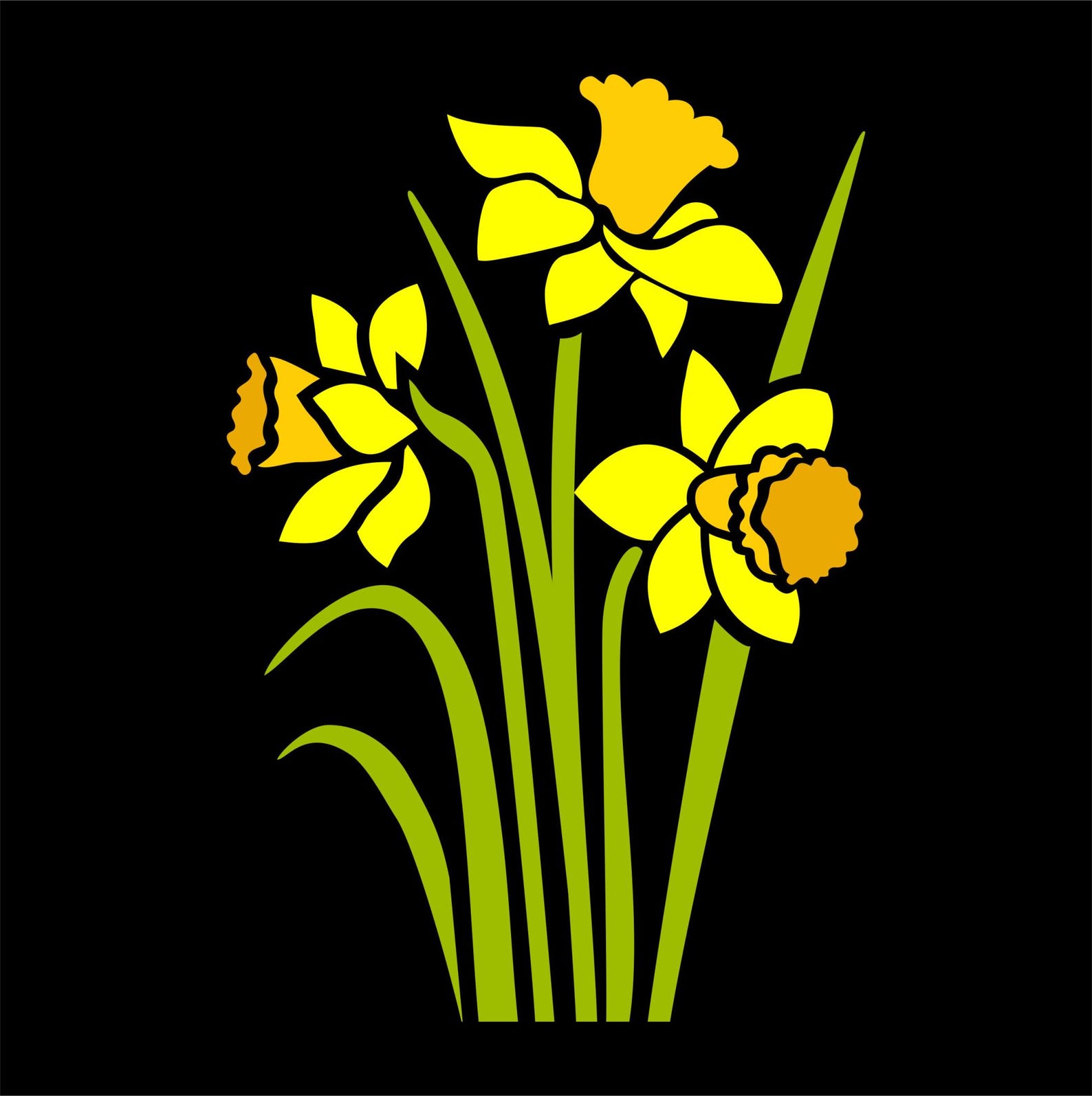 Daffodil Flower Stencil , 3 Sizes - Etsy