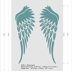 Angel Wings Stencil Template, Choose Wings up or Down, Choose Size - Etsy
