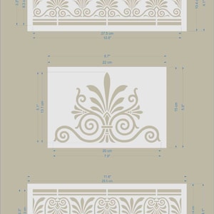 Greek Style Border & Centre Stencils, Set of 3 - Etsy