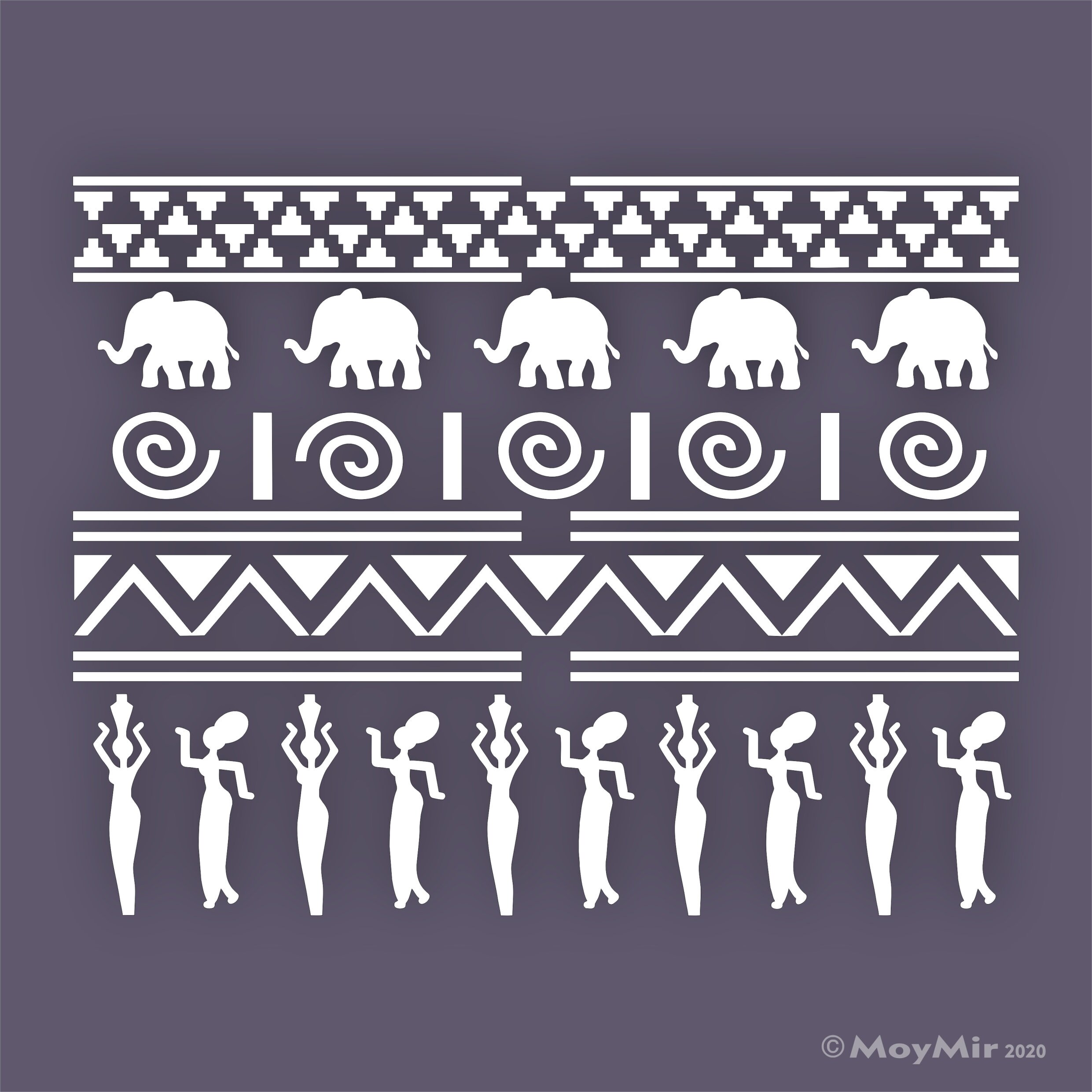 Tribal African Style Stencils X 2 for Crafts Art Tiles - Etsy