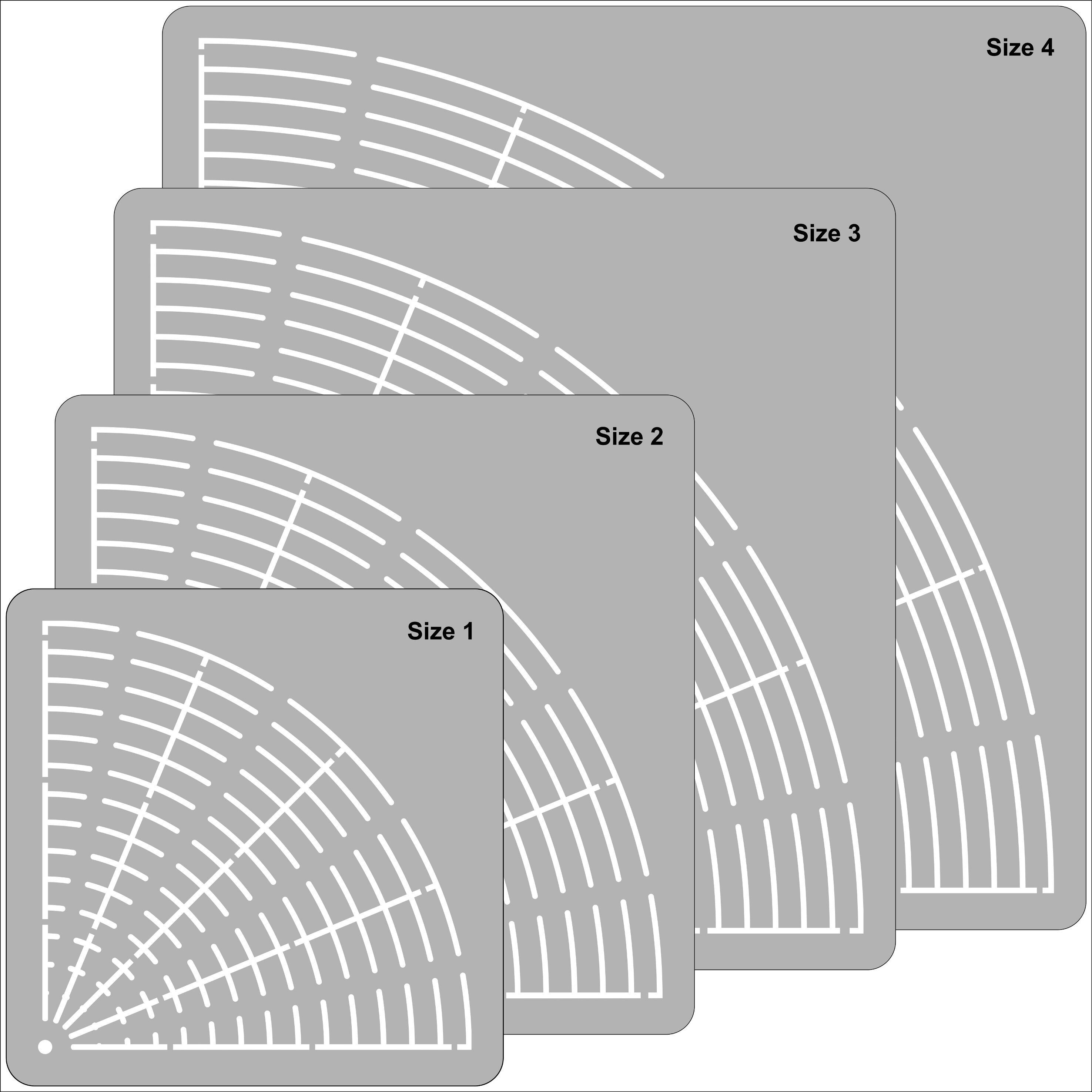 Large Quarter Mandala Circle Template Stencils 16 sections | Etsy