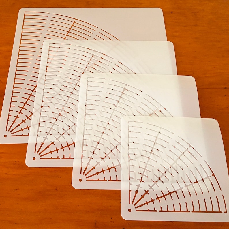 Large Quarter Mandala Circle Template Stencils 16 Sections - Etsy