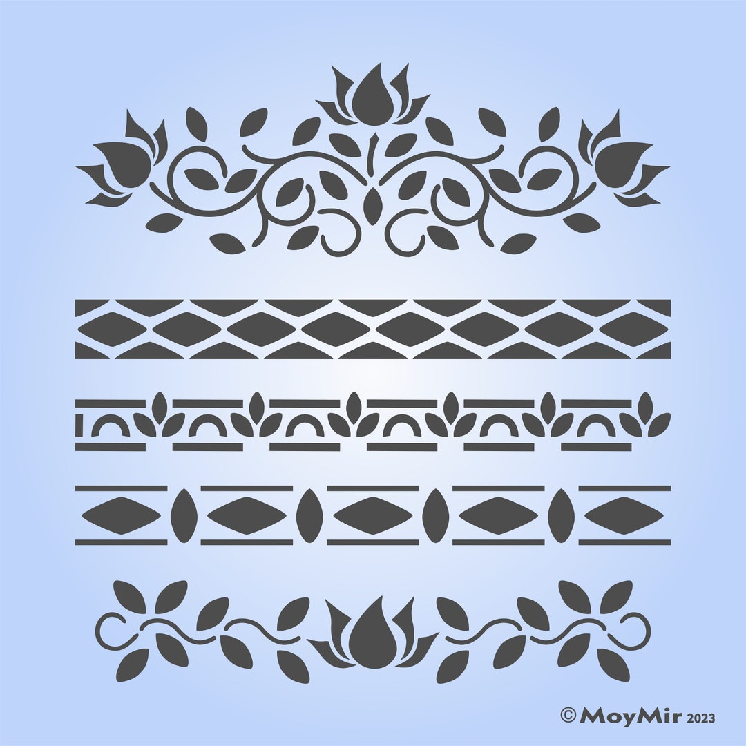 Faux Bone Inlay Indian Furniture Stencils Set of 9 - Etsy