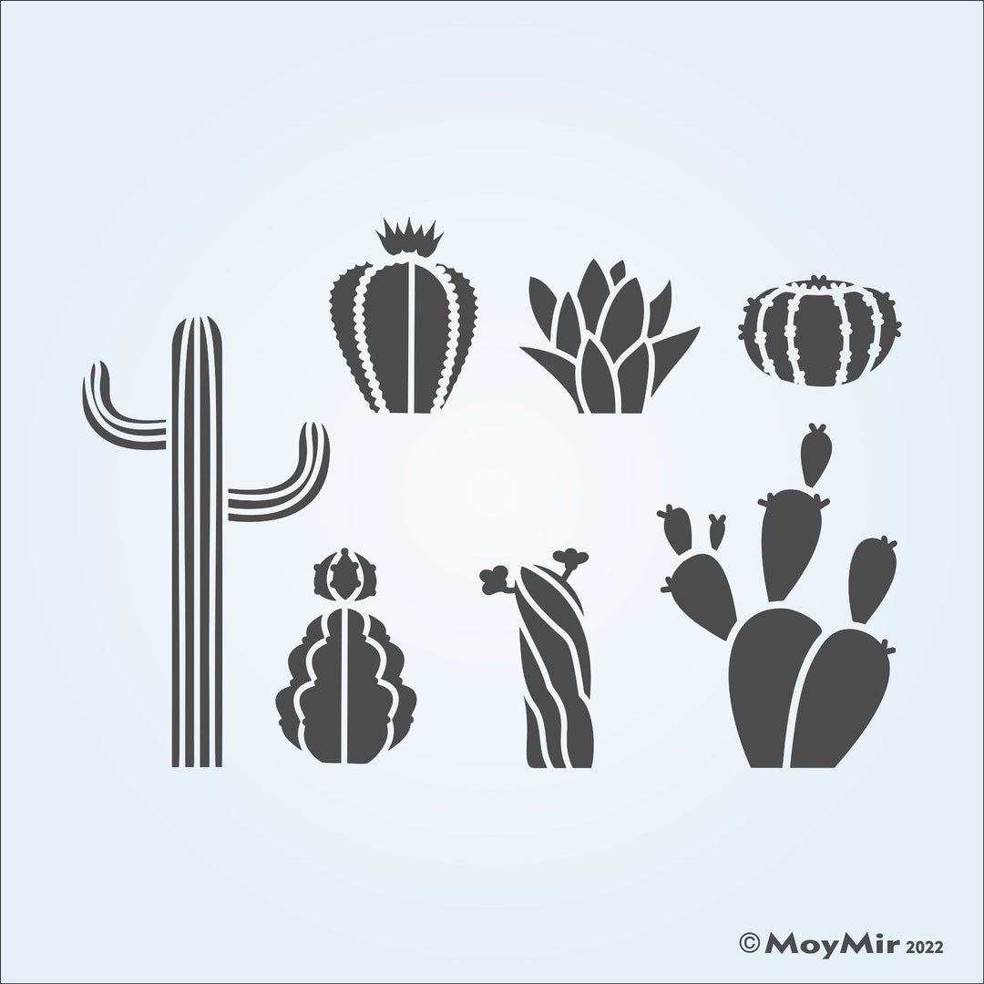 Cacti Stencil Template for Art Craft Fabric Scrapbooking Etc - Etsy