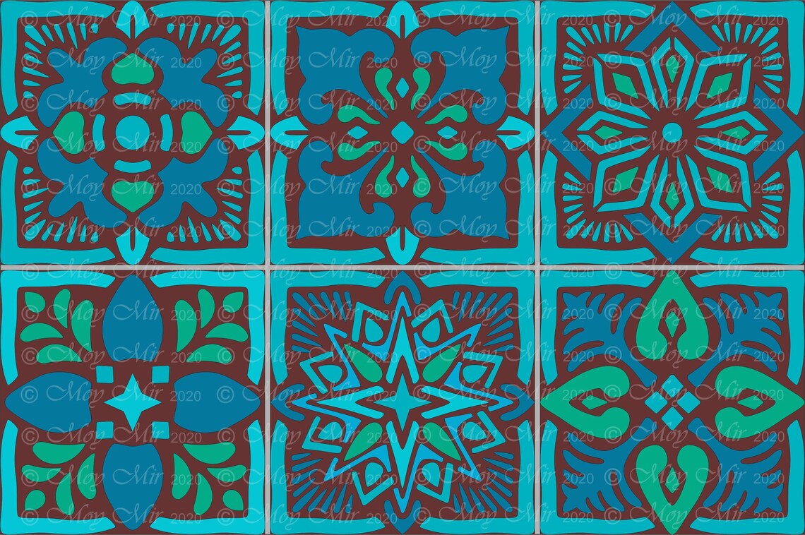 Set of 6 Square Design Stencils for Arts, Crafts, Tiles Etc - Etsy