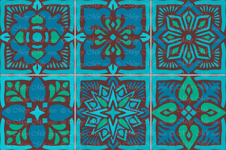 Set of 6 Square Design Stencils for Arts, Crafts, Tiles Etc - Etsy
