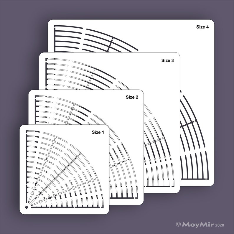 Large Quarter Mandala Circle Template Stencils 16 Sections - Etsy
