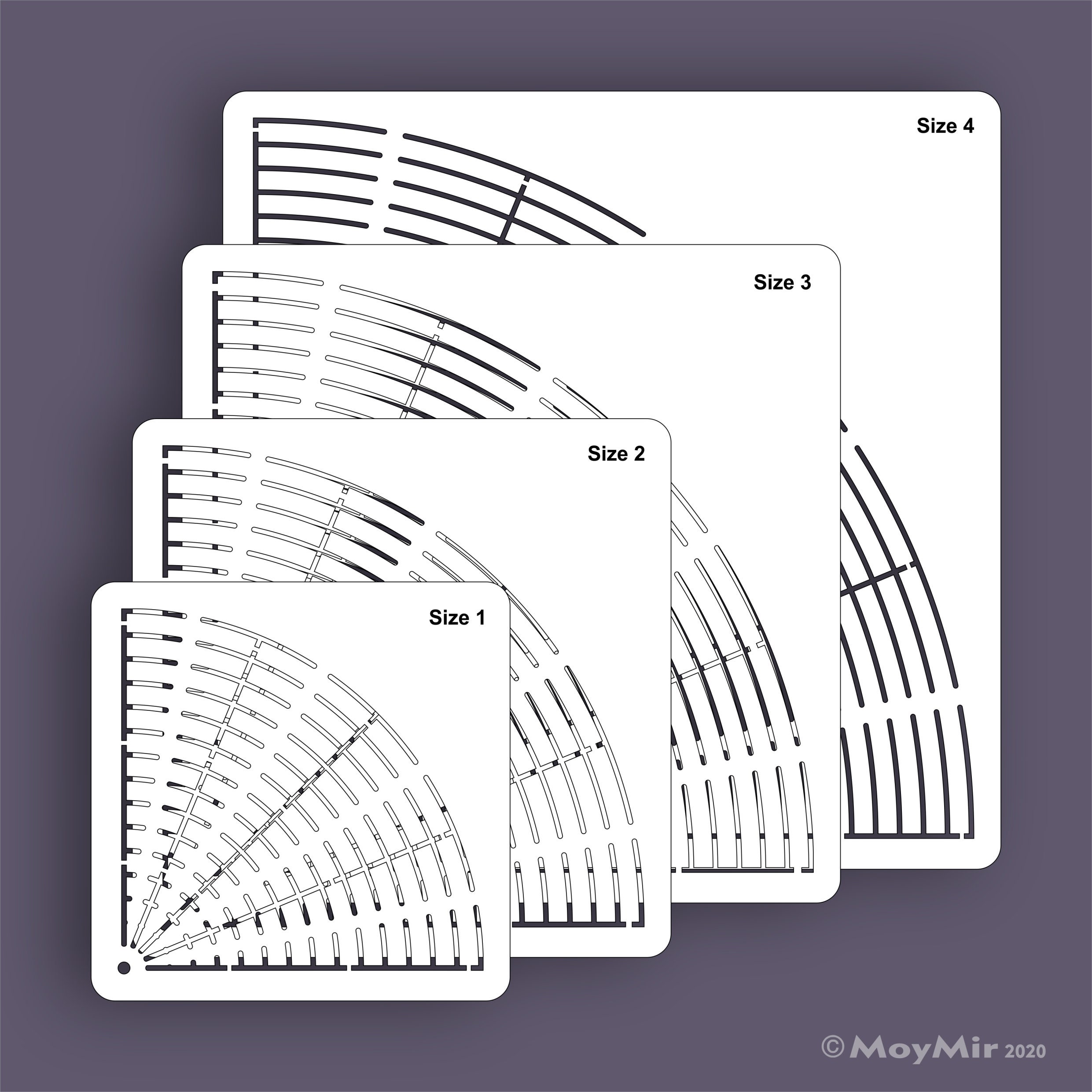 Large Quarter Mandala Circle Template Stencils 16 Sections | Etsy Australia