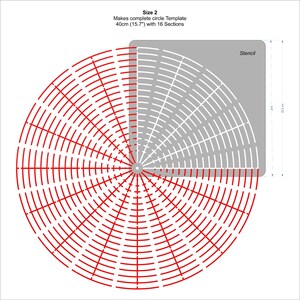 Large Quarter Mandala Circle Template Stencils 16 Sections - Etsy