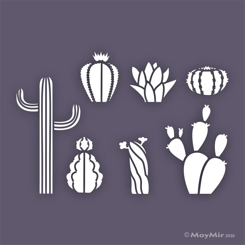 Cacti Stencil Template for Art Craft Fabric Scrapbooking Etc | Etsy