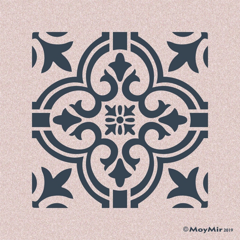 Spanish Tile Stencil - Etsy