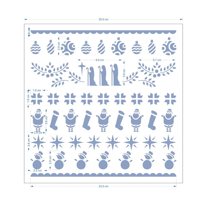 Christmas Stencil Set X 2 Decorations Cake Decorating - Etsy