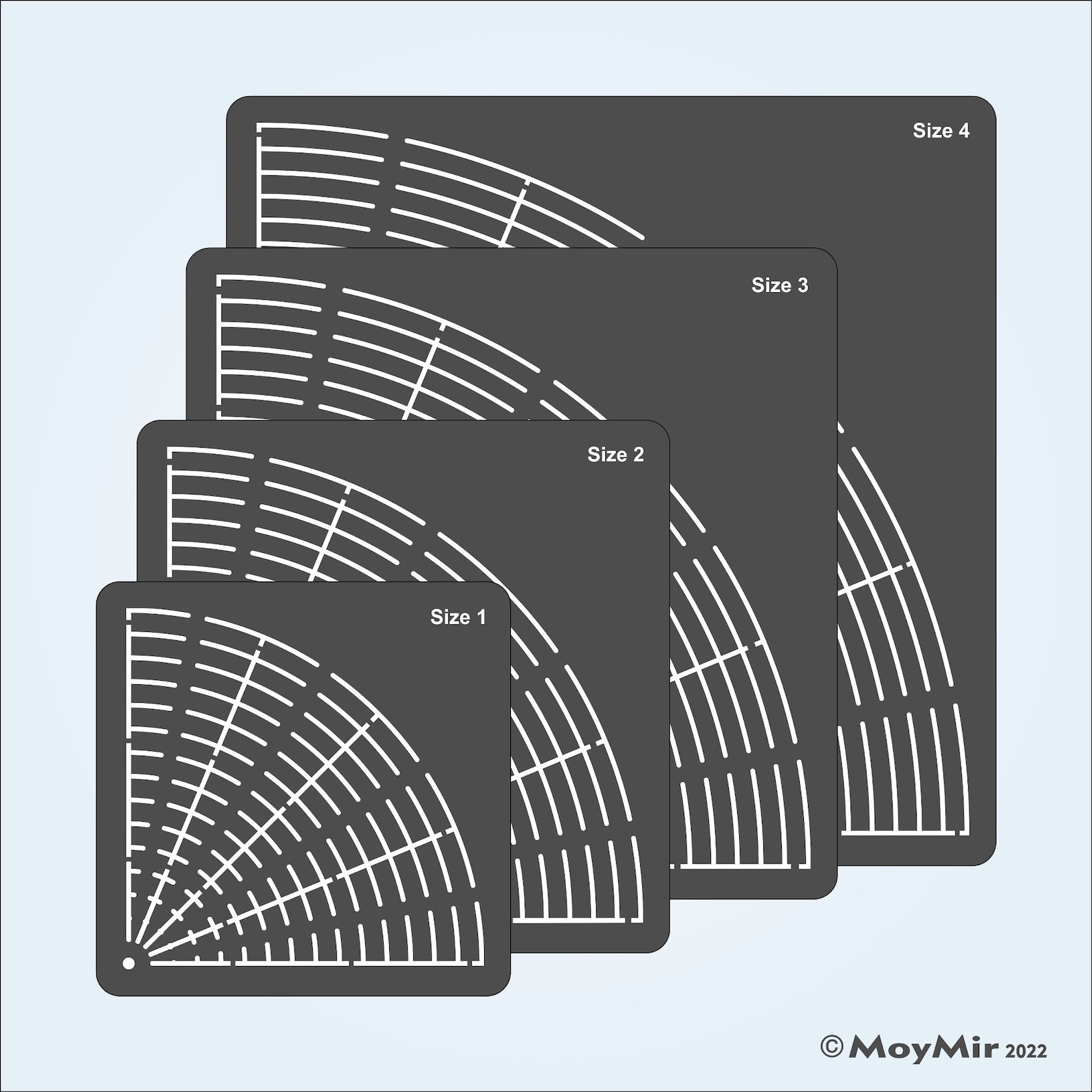 Large Quarter Mandala Circle Template Stencils 16 Sections - Etsy