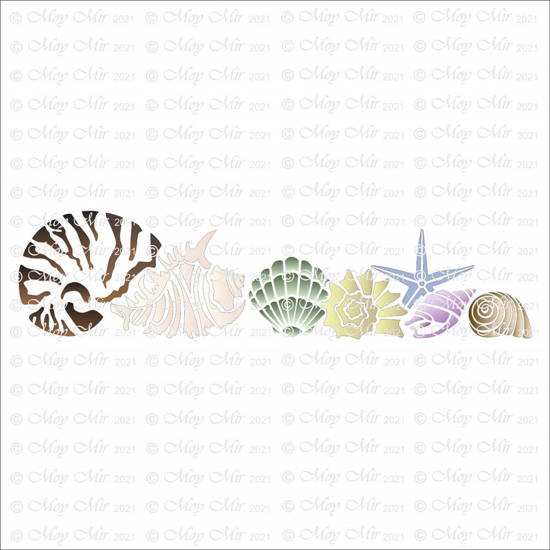 Decorative Seashell Border Edge Stencil - Etsy
