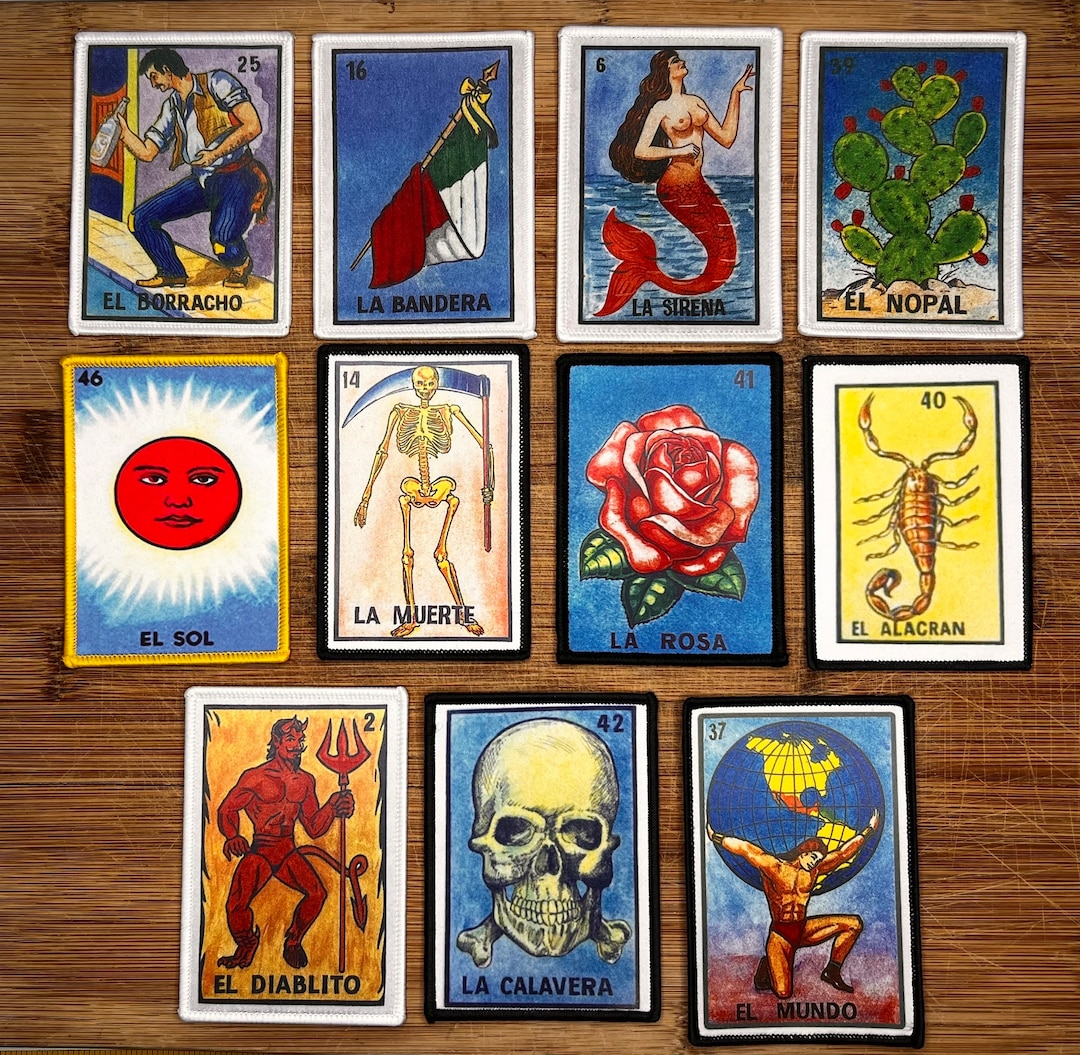 Set of 11 Loteria Mexican Game Card Iron on Patches 3.5 X 2.5 Inches ...