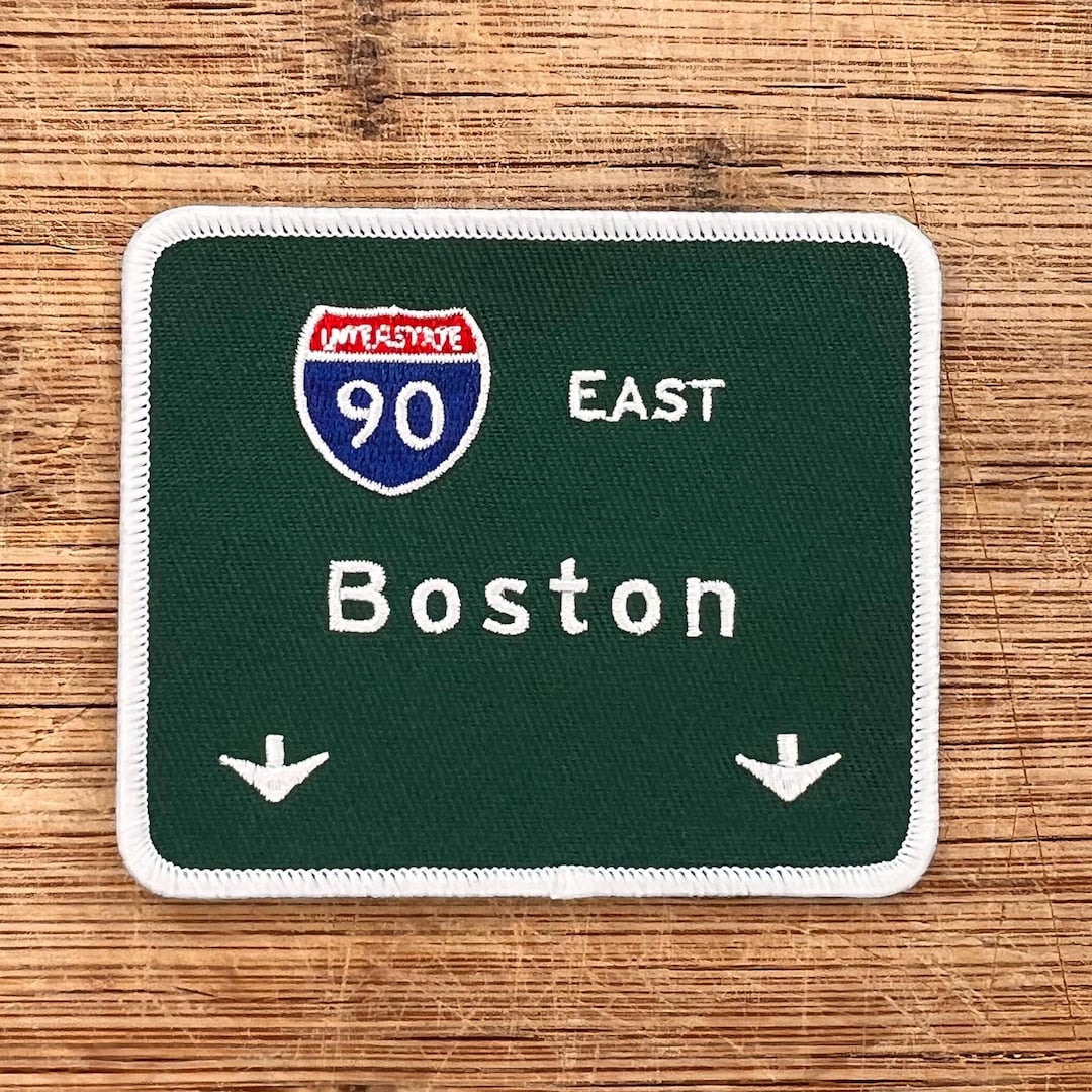 Boston Interstate 90 East Embroidered Patch - 3.5x3 Inch Iron-on Road ...