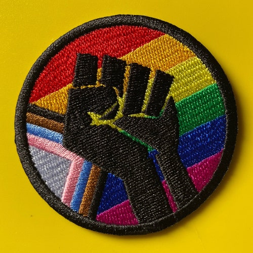 Pride Flag Rainbow LGBTQIA Embroidered Iron on Heart Patch or - Etsy