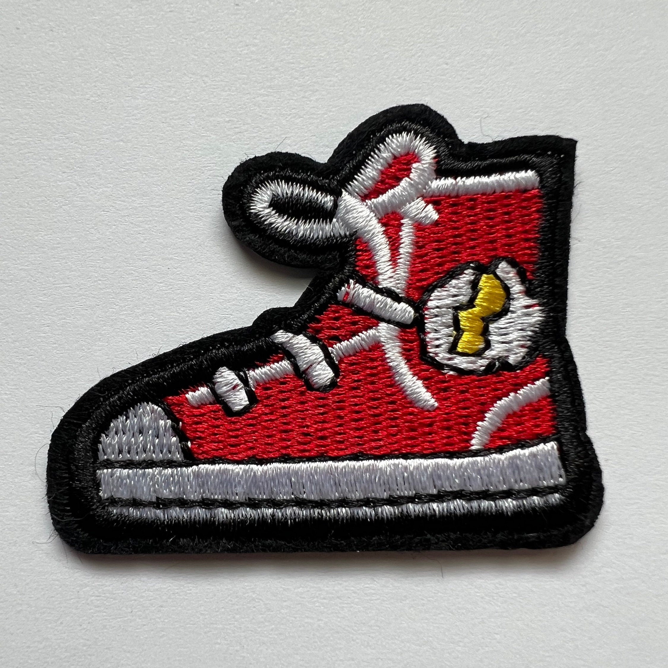 Retro Converse Style Iron-on Patch – Red, Pink, Yellow Sneaker ...