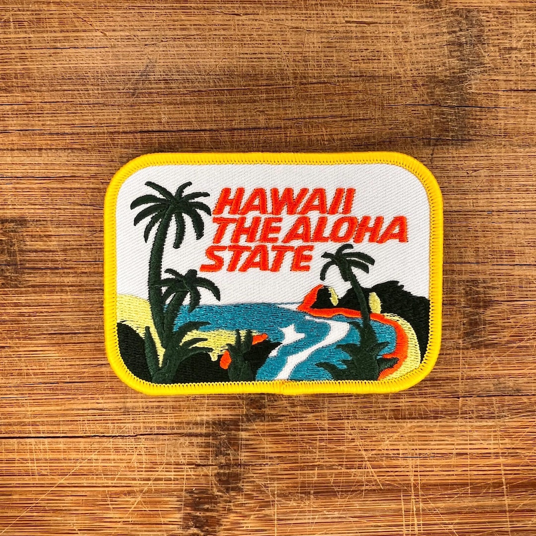 Vintage Style Hawaii Aloha State Iron-on Patch 4x3 Inches Collectible ...