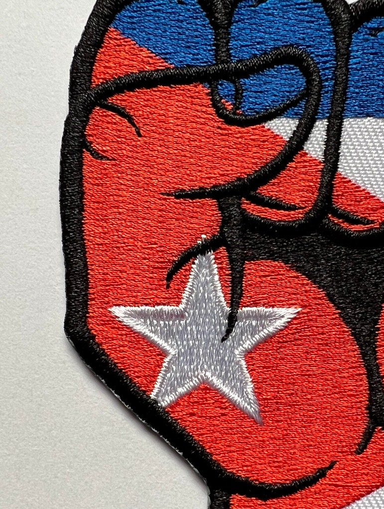 Cuban Flag Fist Patch 4x2.75 Iron on Embroidered Patch for Jackets ...